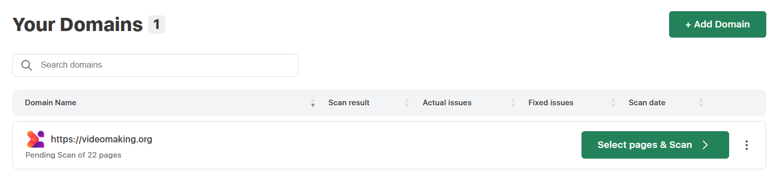 Selecting and Adding Pages to Your Scan - AccessibilityChecker